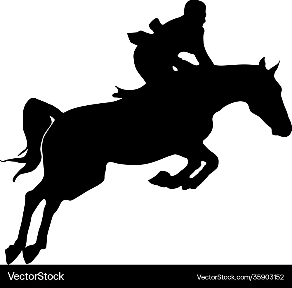 Horse and rider jumping Royalty Free Vector Image
