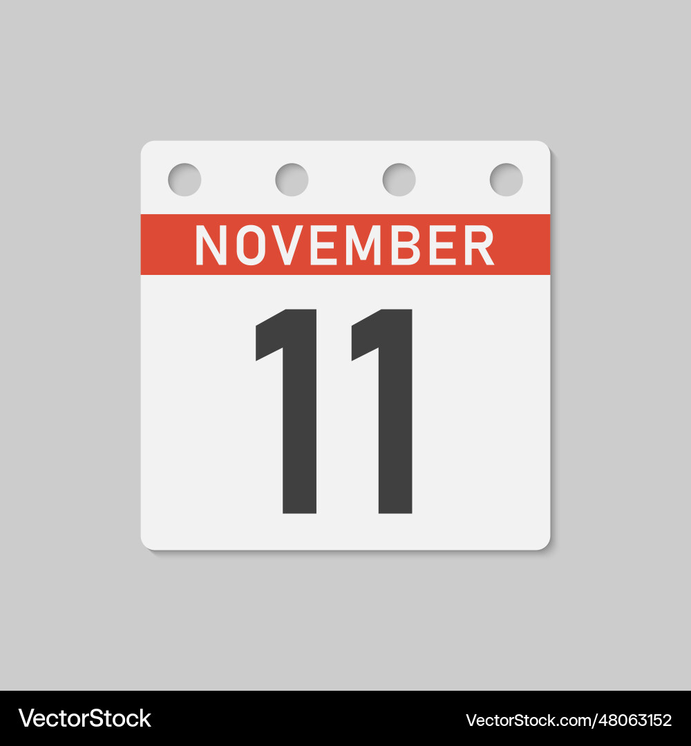 Icon page calendar day - 11 november Royalty Free Vector