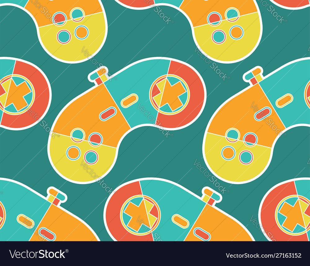 Joystick pattern seamless gamepad ornament game Vector Image