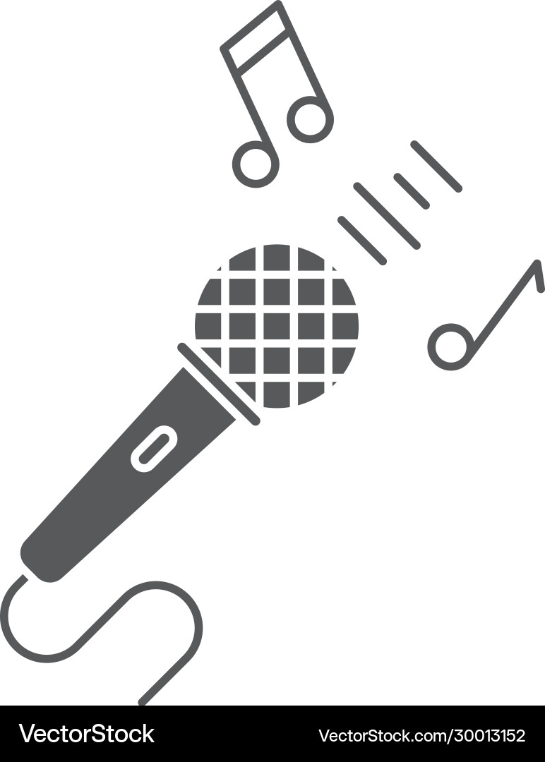 Karaoke microphone icon symbol isolated on white Vector Image