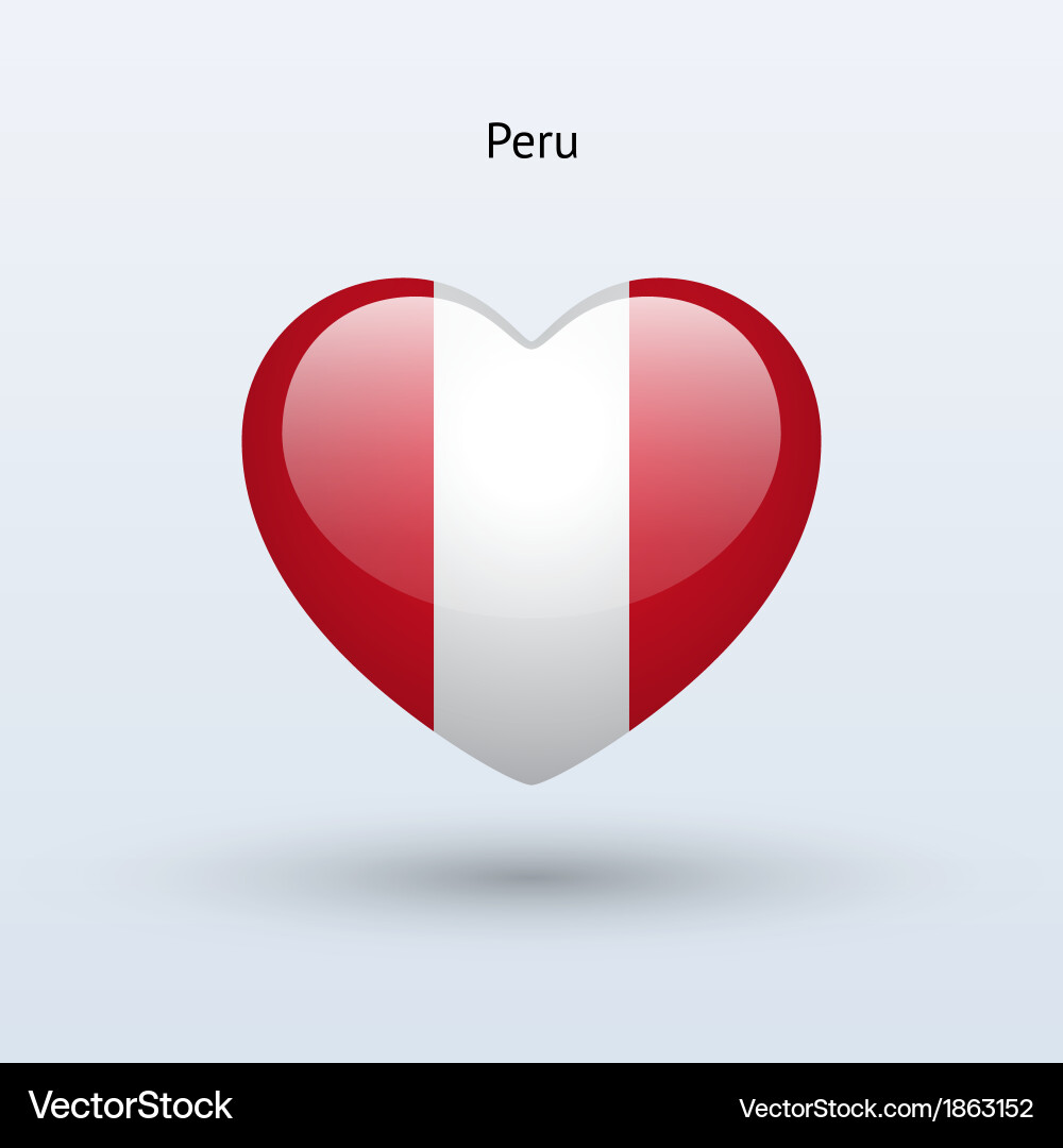 Love peru symbol heart flag icon Royalty Free Vector Image