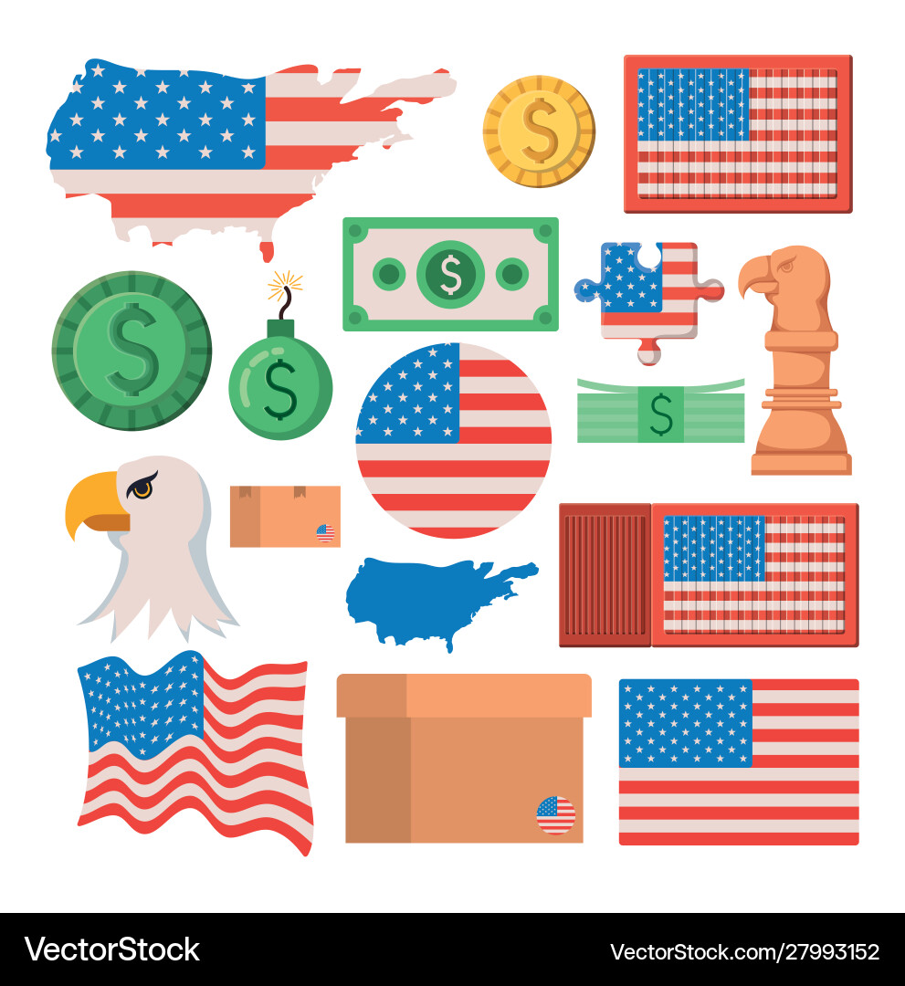 Money and commerce china icon set design Vector Image