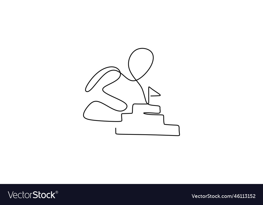 One Continuous Single Line Hand Drawing Royalty Free Vector