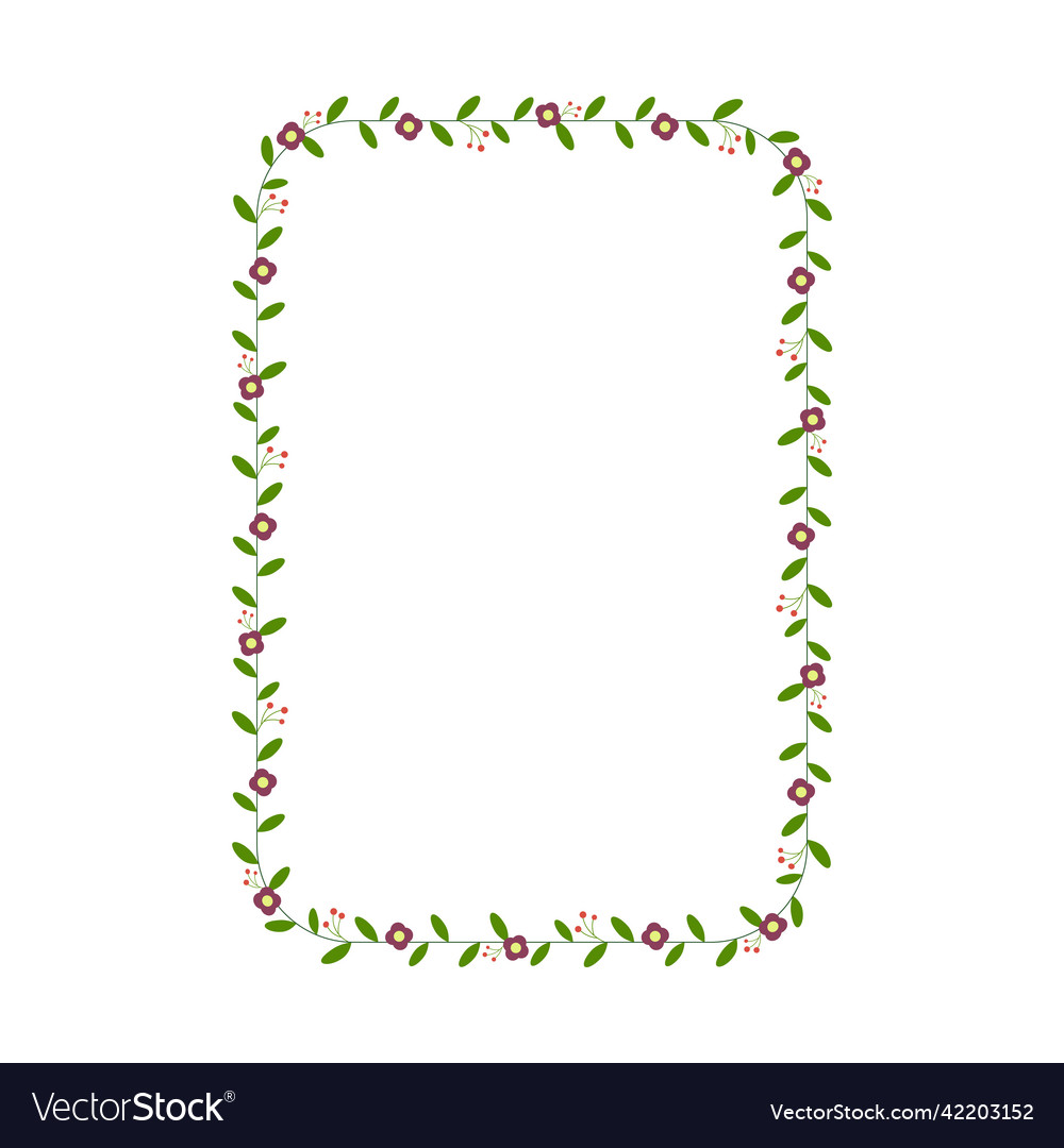 Rectangular floral frame flowers border Royalty Free Vector
