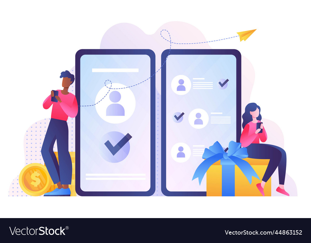 Referral program concept Royalty Free Vector Image