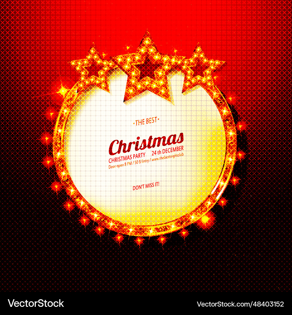 Retro light sign vintage style banner Royalty Free Vector