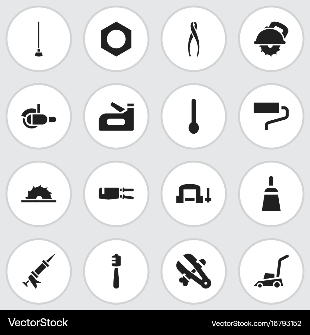 Set of 16 editable tools icons includes symbols Vector Image