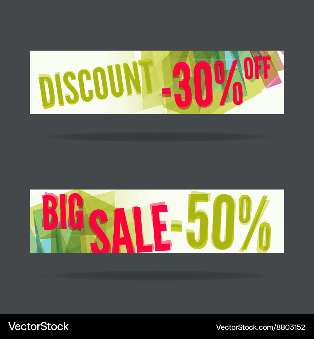 Set of discount banners Royalty Free Vector Image