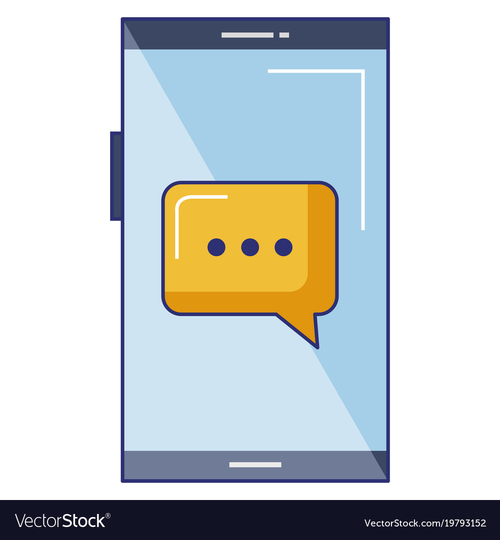Smartphone device with speech bubbles Royalty Free Vector
