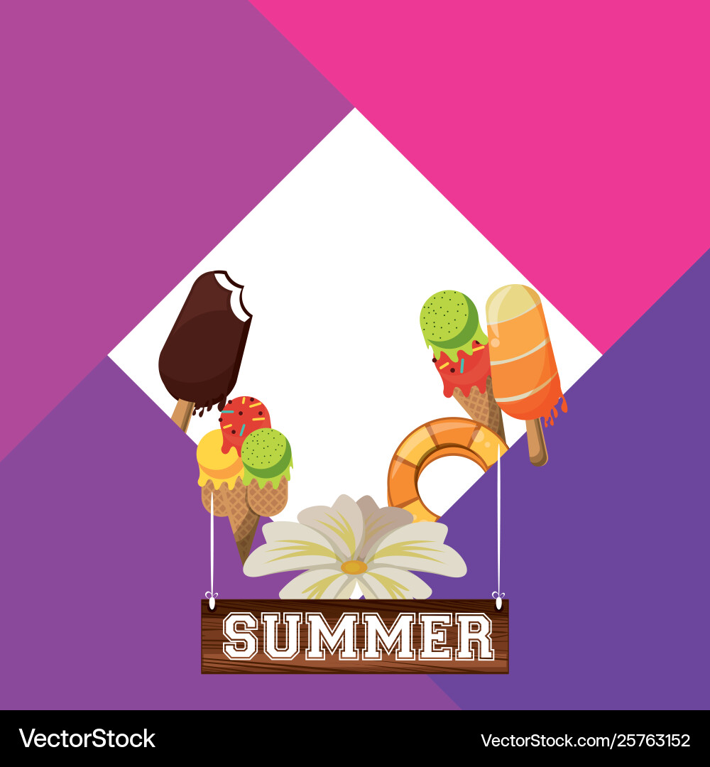 Summer beach and vacation card Royalty Free Vector Image