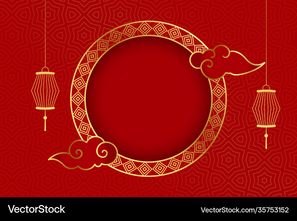 Traditional chinese red background greeting Vector Image