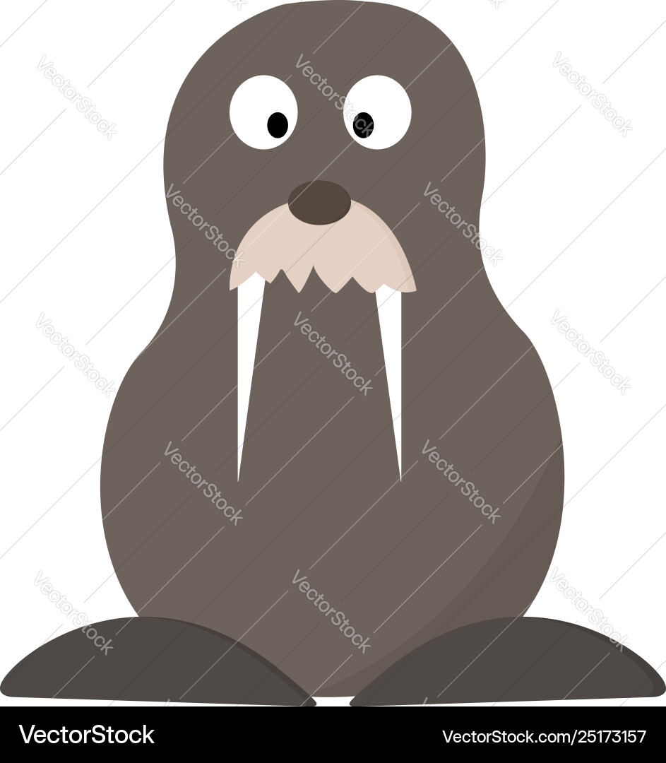 A big grey walrus or color Royalty Free Vector Image