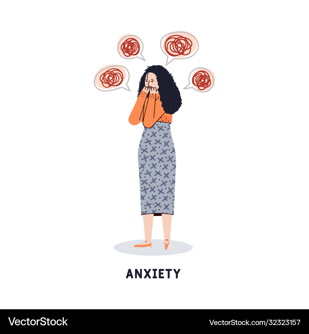 A young woman suffering from Royalty Free Vector Image