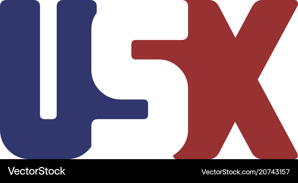 Alphabet art logo logotype red and blue theme Vector Image