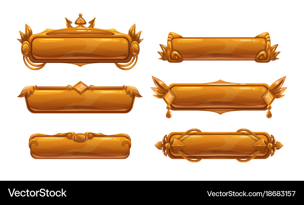 Beautiful decorative metal title banners Vector Image