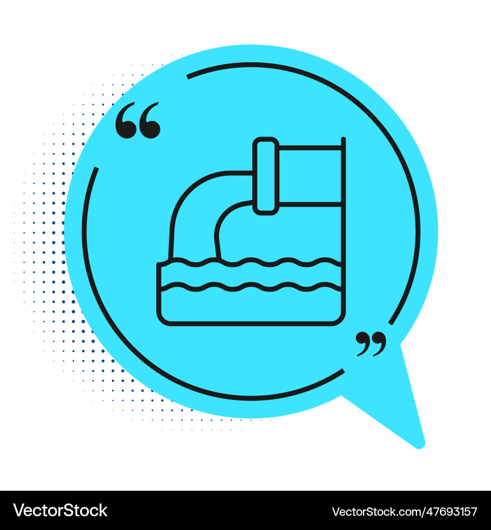 Black line wastewater icon isolated on white Vector Image