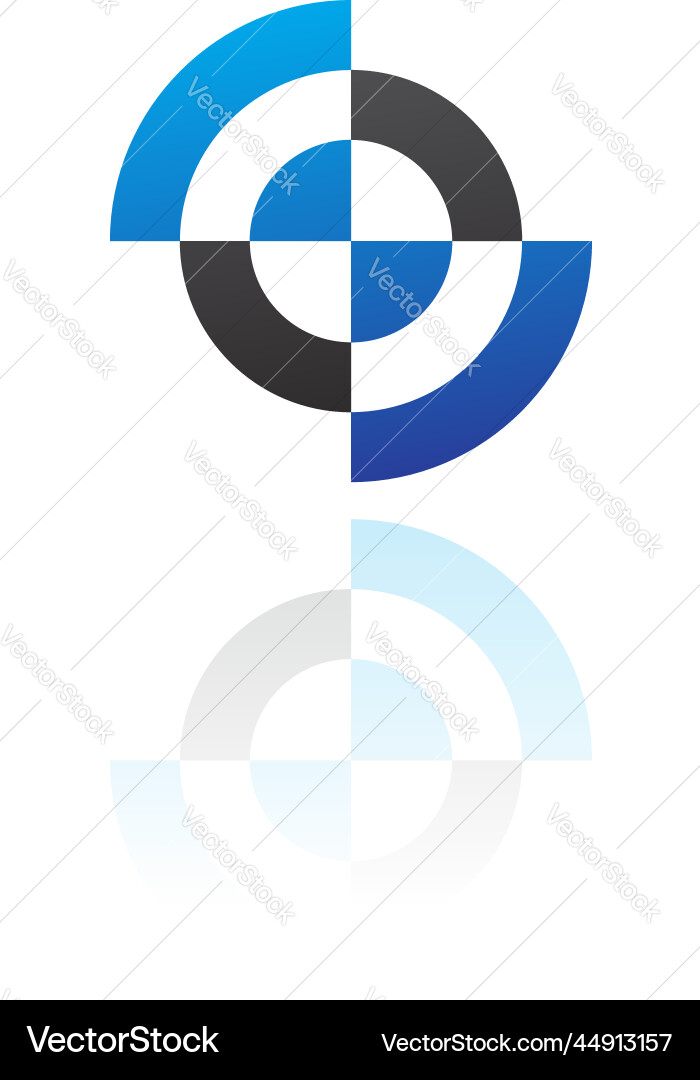 Blue and black abstract round target logo icon Vector Image