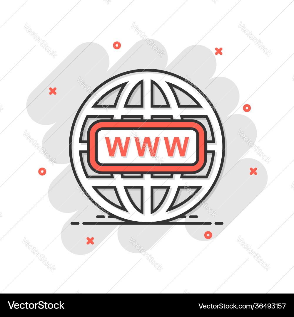 Cartoon go to web icon in comic style globe world Vector Image