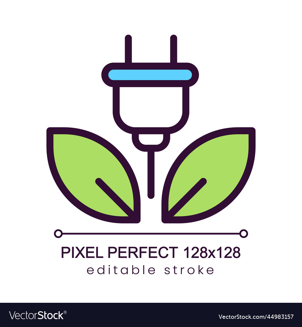 Clean energy pixel perfect rgb color icon Vector Image