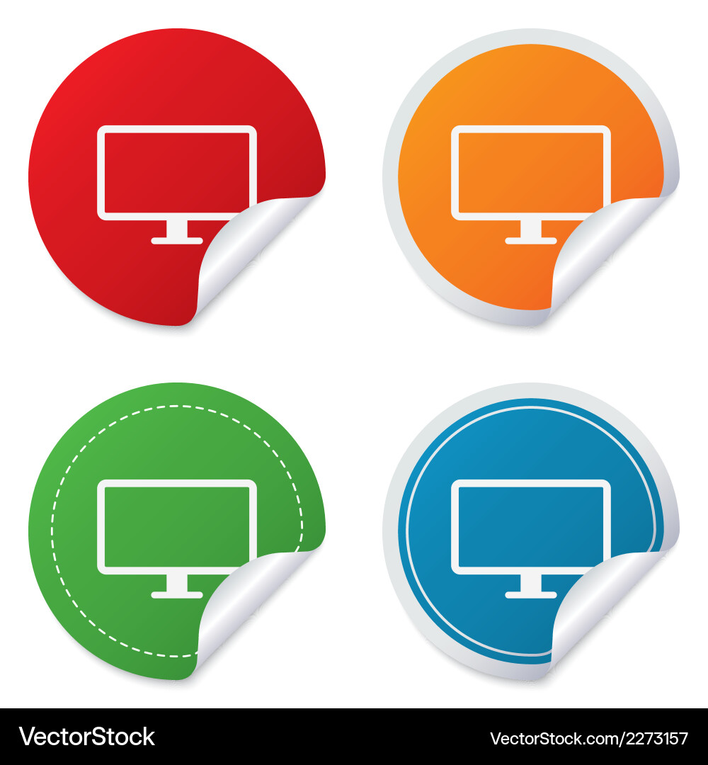 Computer widescreen monitor sign icon Royalty Free Vector
