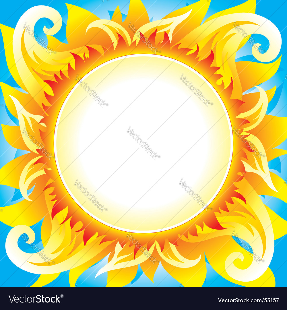 Fiery sun Royalty Free Vector Image - VectorStock