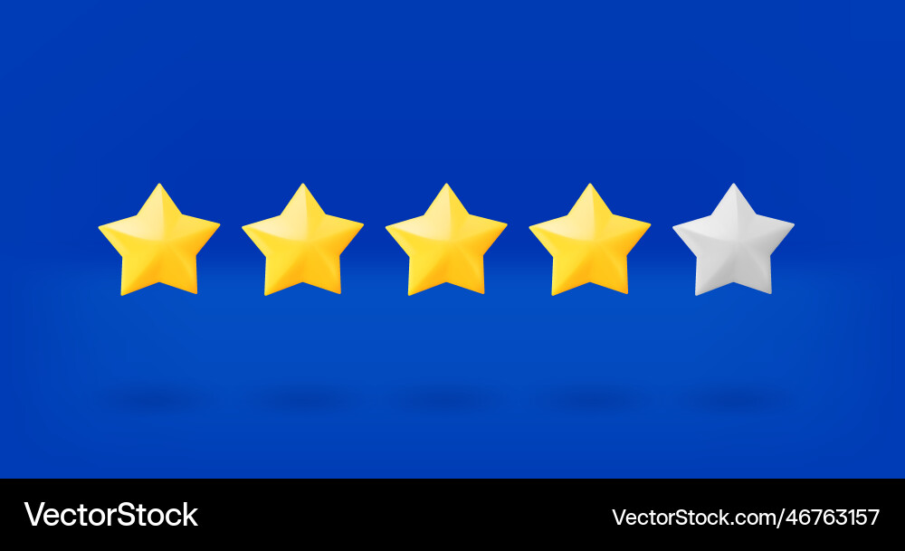 Four stars review concept 3d Royalty Free Vector Image