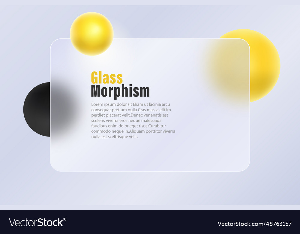 Glass morphism rectangular translucent Royalty Free Vector