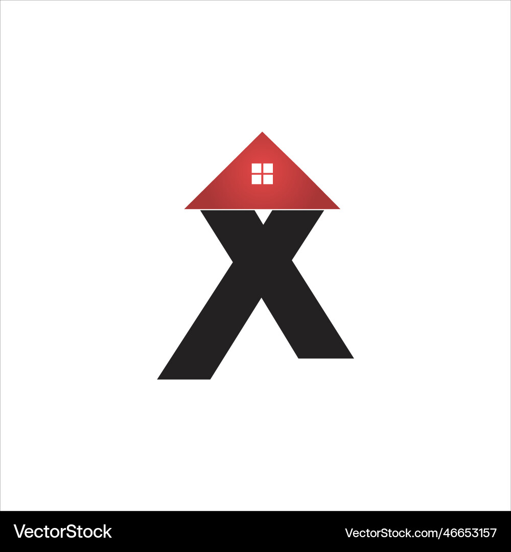 Initial x logo with real estate design icon symbol