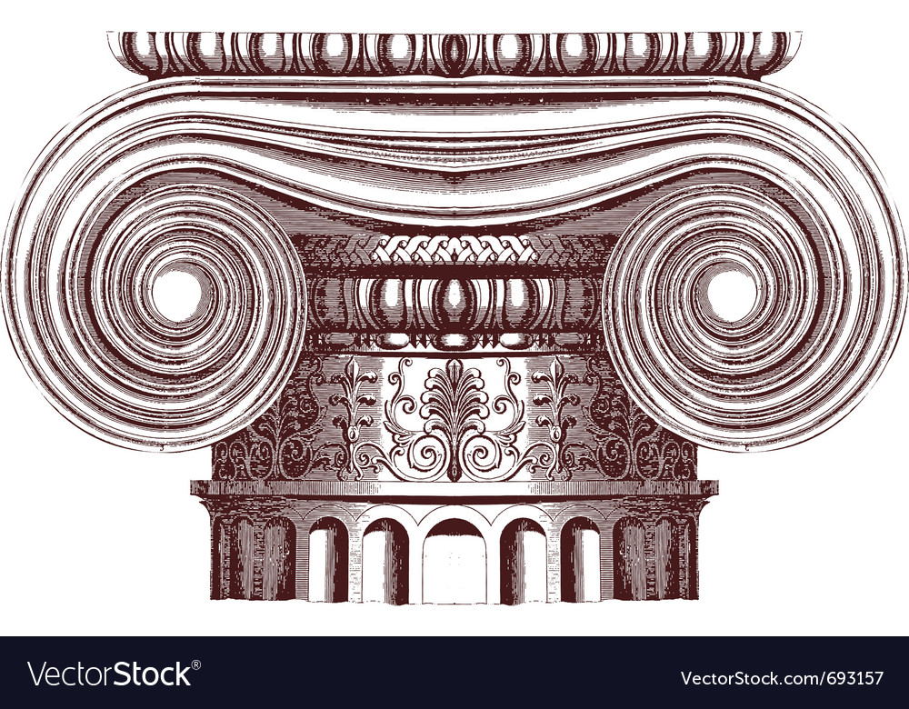 Ionic column Royalty Free Vector Image - VectorStock