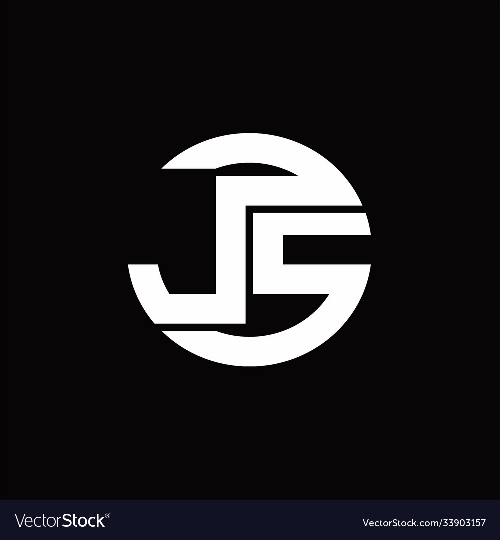 Js logo monogram with rounded line swipe design Vector Image