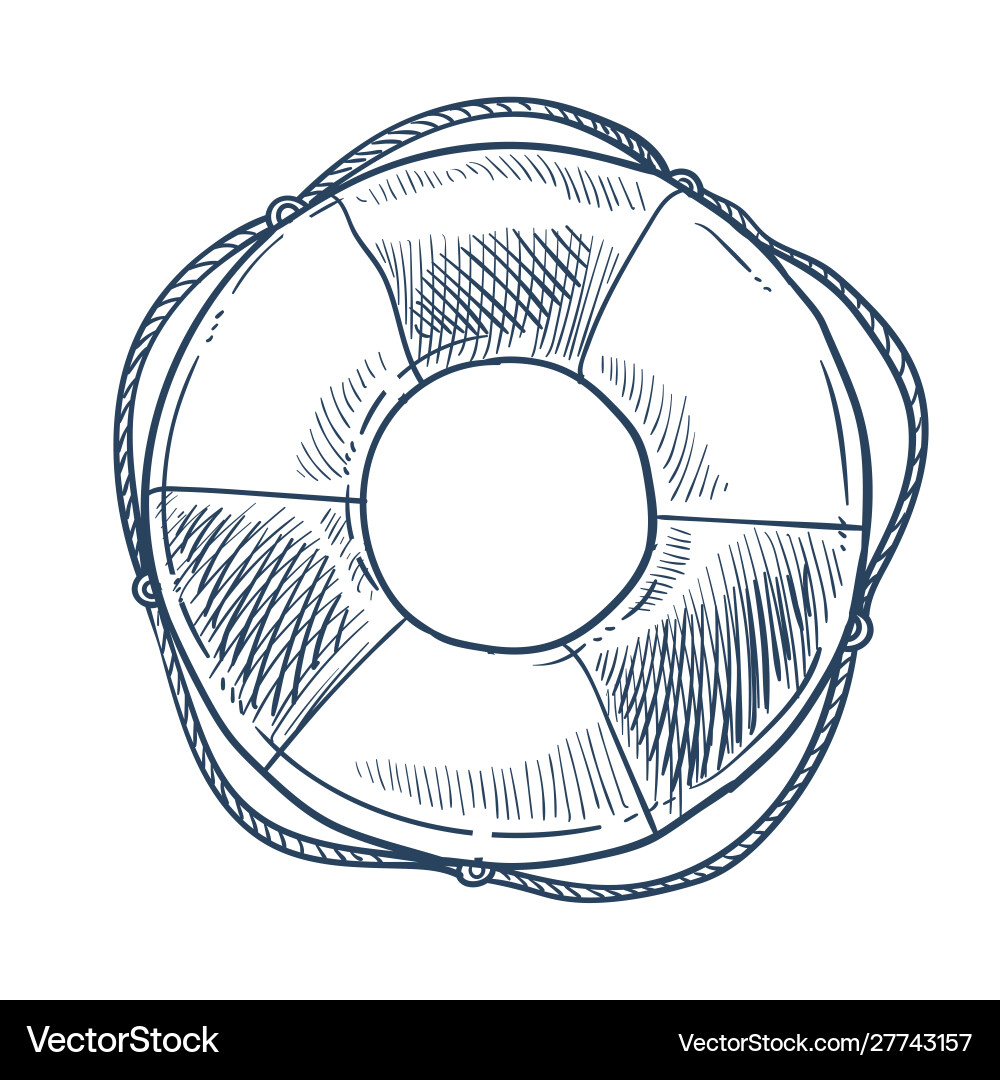 Life buoy isolated marine object inflatable ring Vector Image