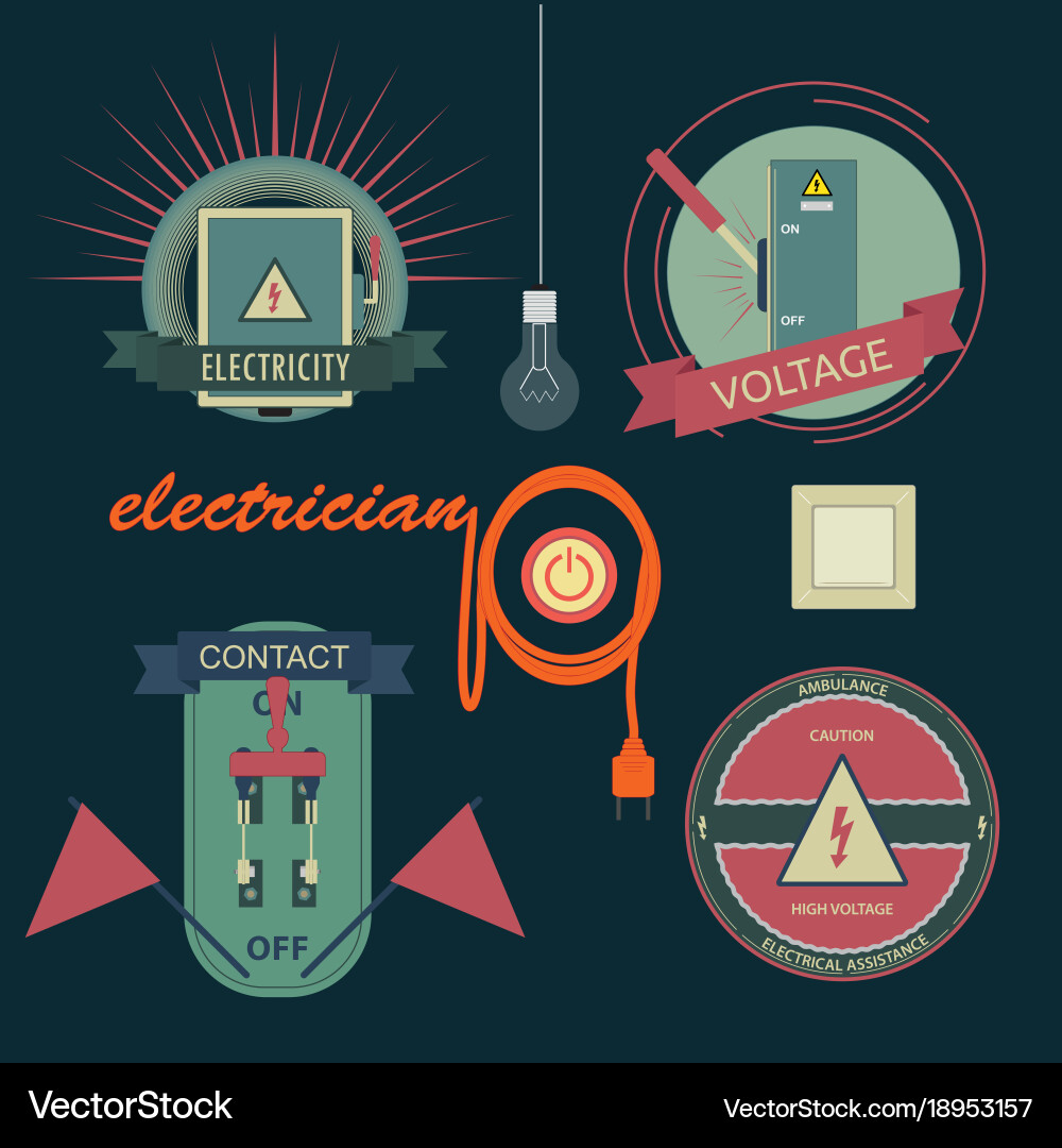 Logos of electrical equipment Royalty Free Vector Image