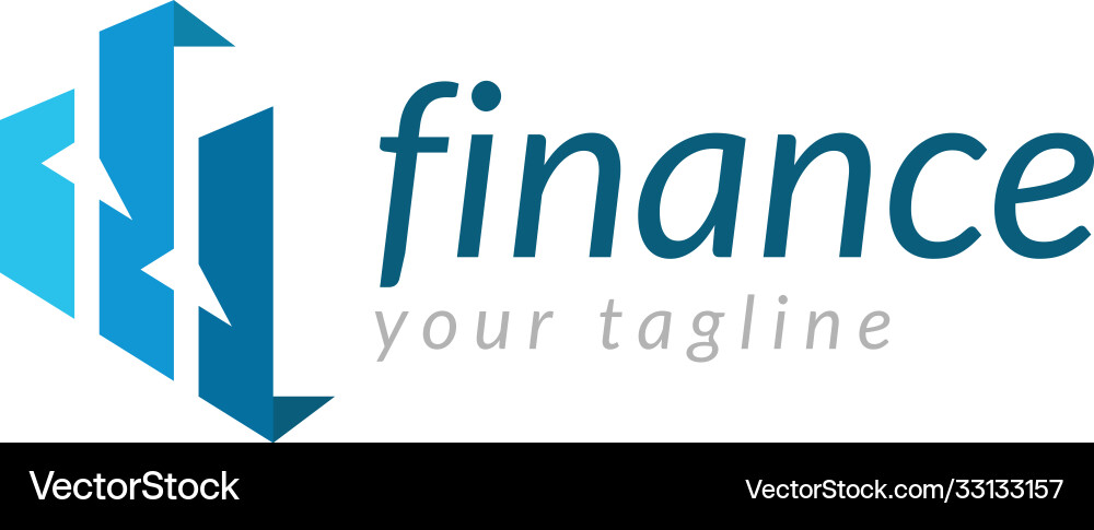 Modern line finance logo design Royalty Free Vector Image