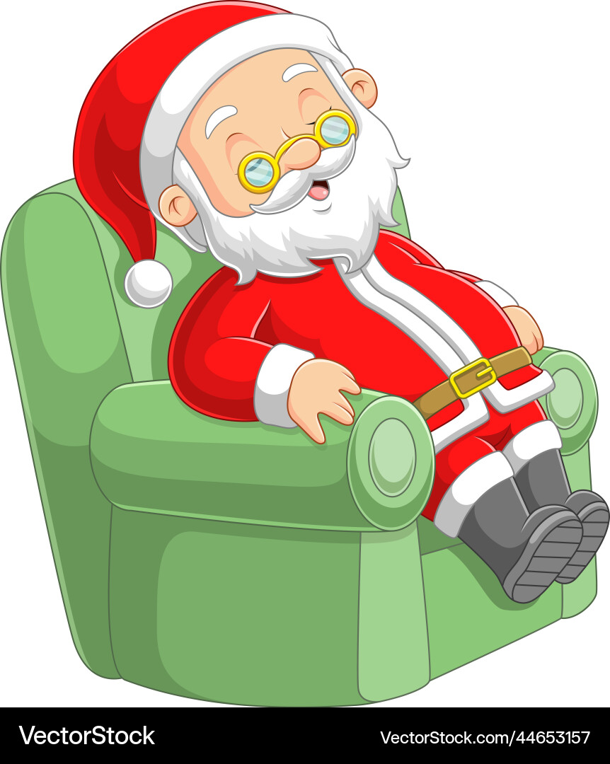 Old santa claus is sitting and sleeping Royalty Free Vector