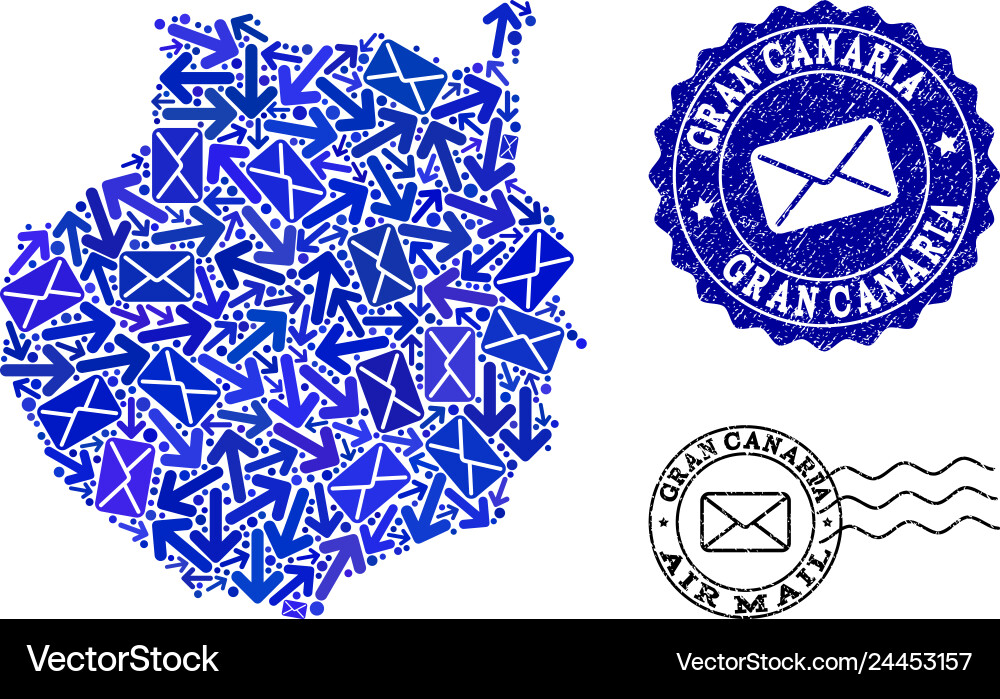 Post communication composition of mosaic map Vector Image