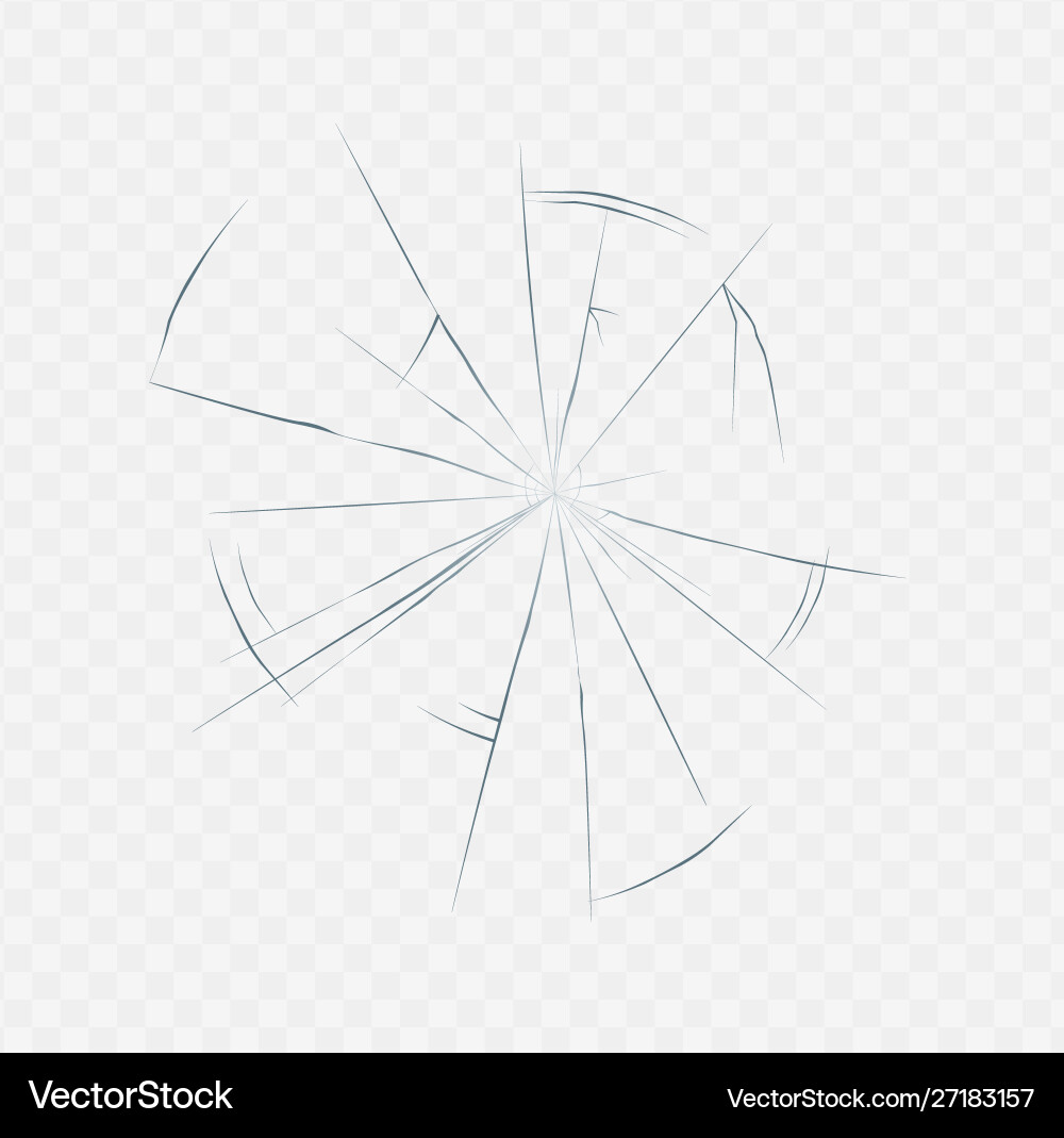Realistic cracked glass texture isolated on white Vector Image