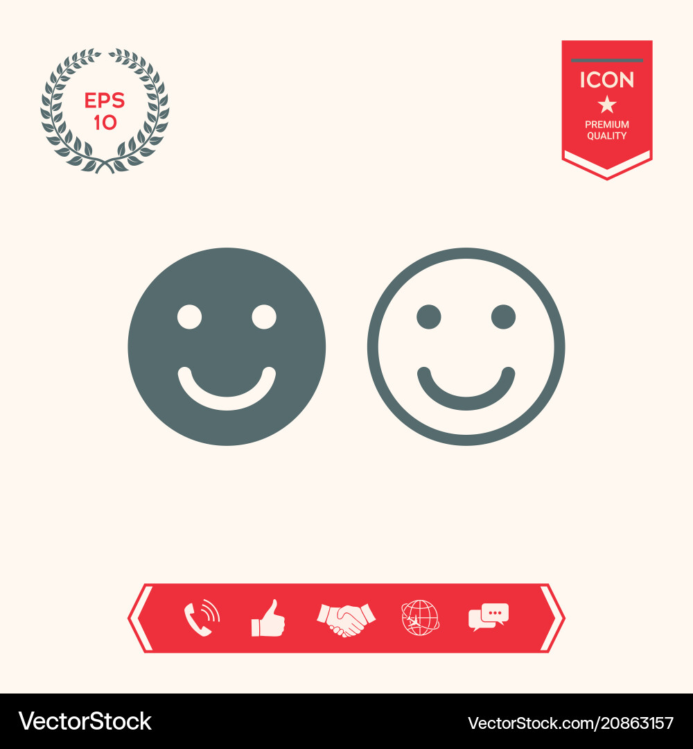 Smile icon happy face symbol for your web site Vector Image