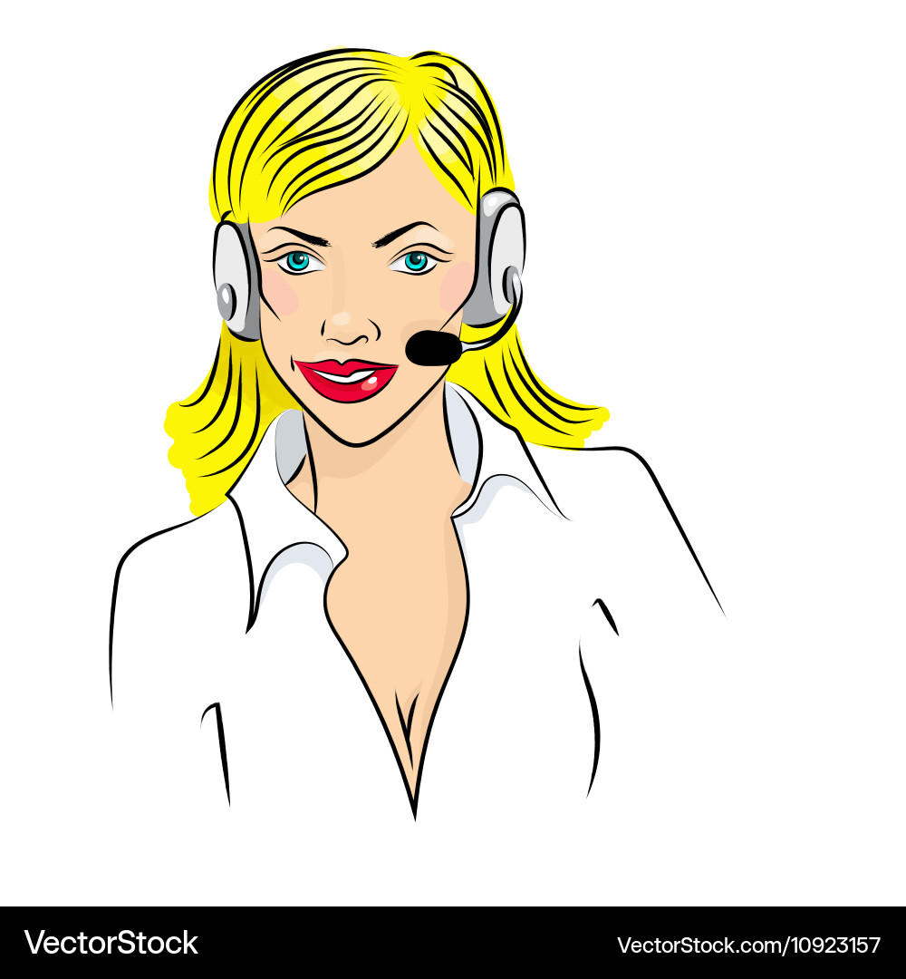 Smiling cute woman working Royalty Free Vector Image