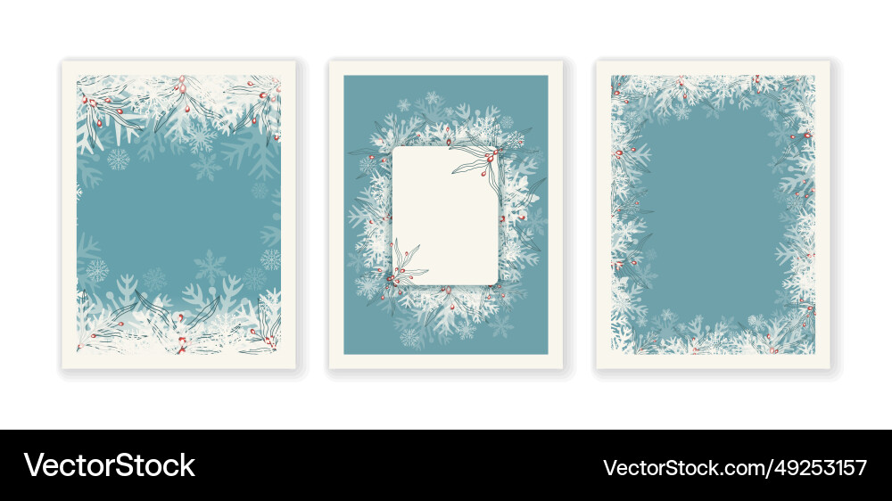 Winter greeting cards universal trendy Royalty Free Vector