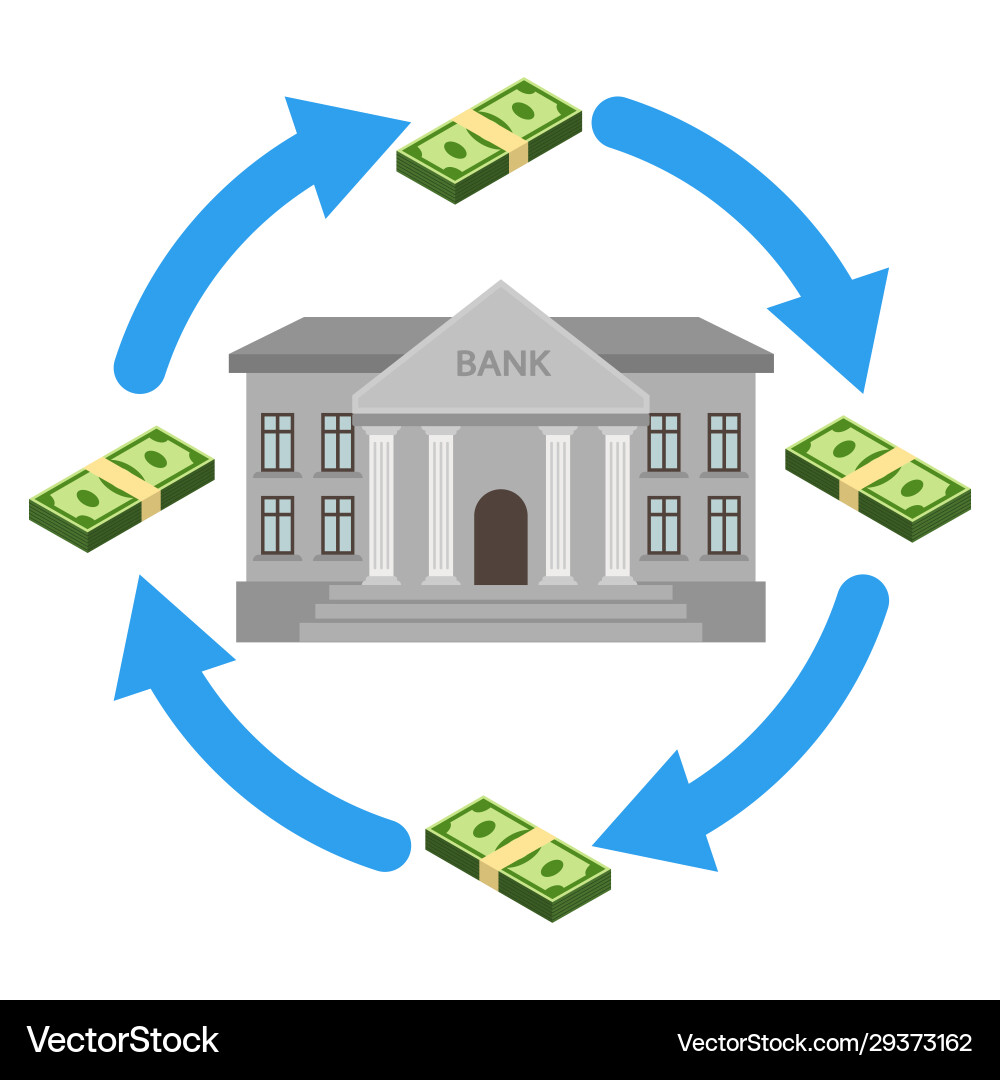 Bank and money flat design Royalty Free Vector Image