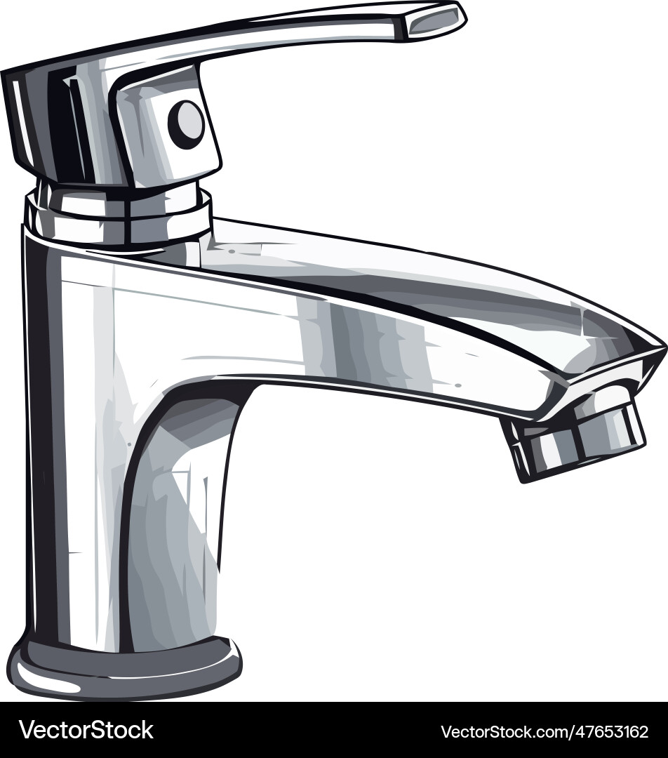 Chrome faucet symbolizes modern bathroom Vector Image