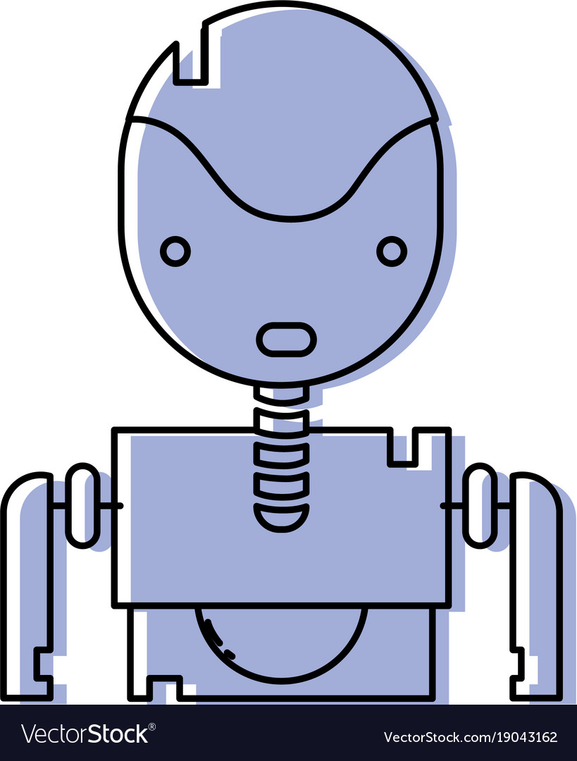 Color technology robot face with chest design Vector Image