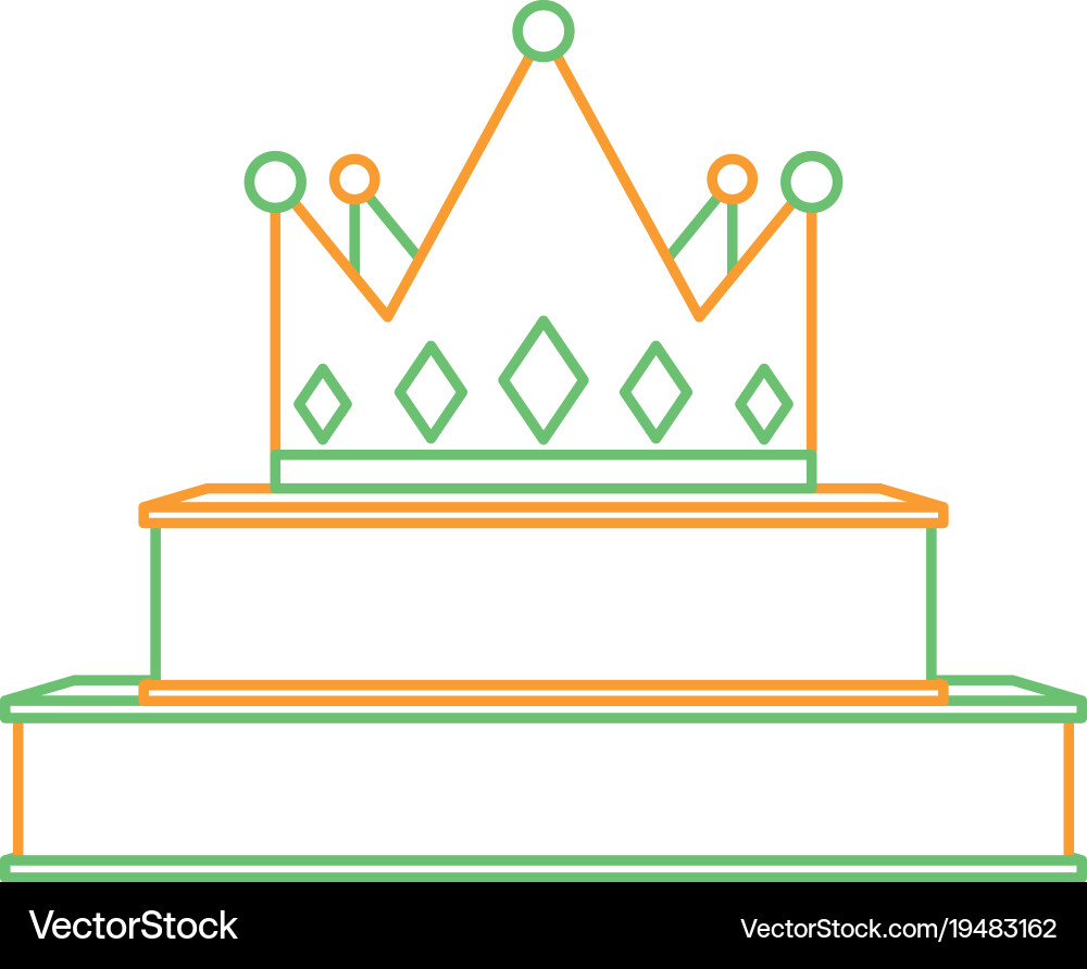 Crown on podium success winner Royalty Free Vector Image