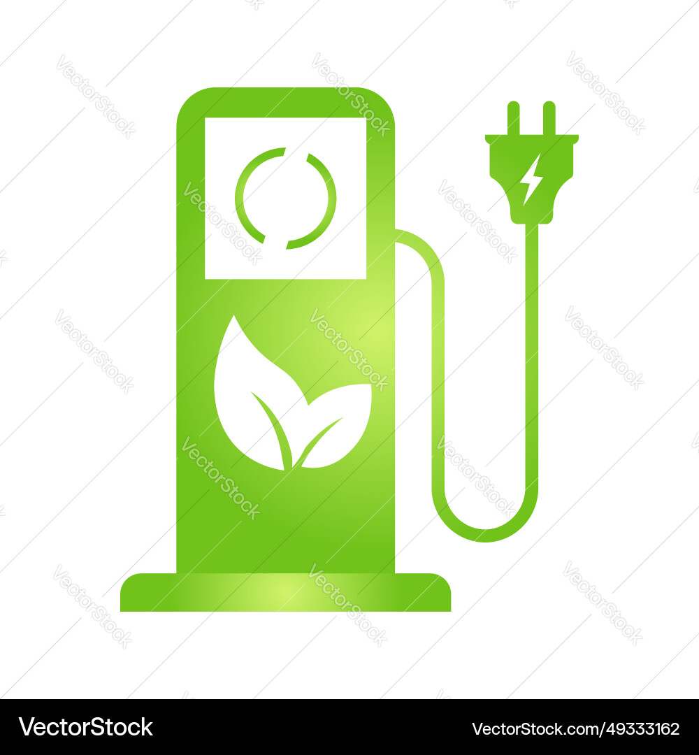 Eco electric charging station icon zero emission Vector Image