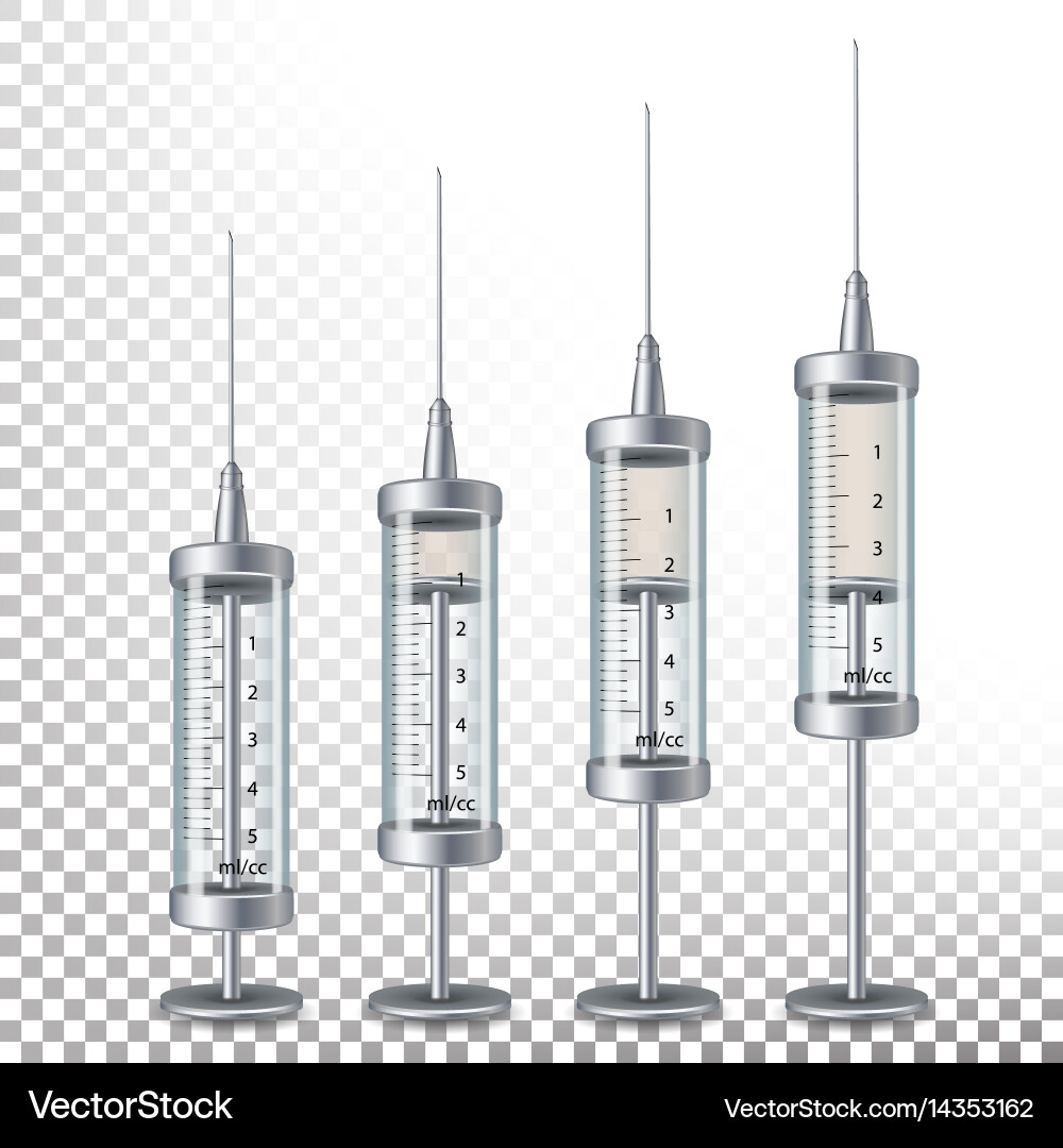 Glass medical syringe isolated empty Royalty Free Vector