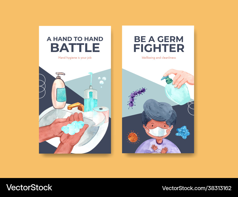 Instagram template with global handwashing day Vector Image