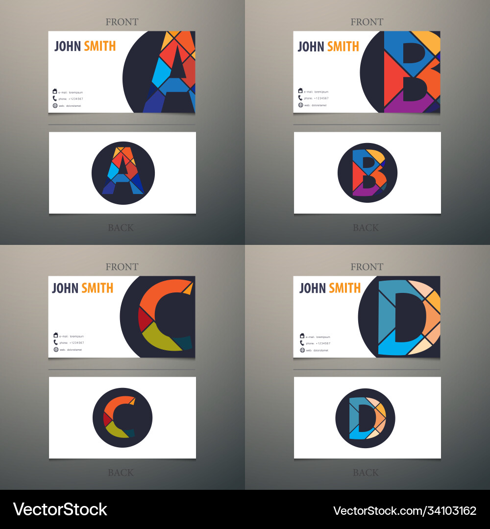 Letter business card design templates Royalty Free Vector