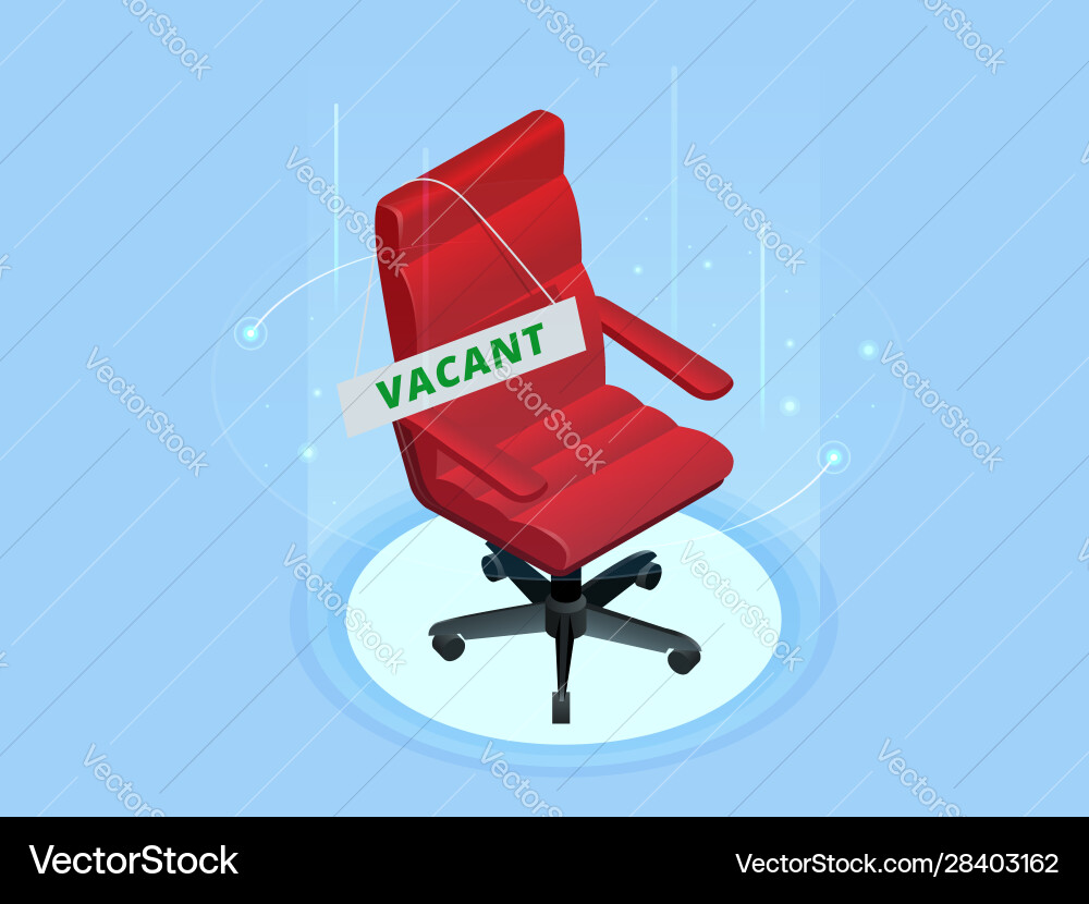 Open vacant job position isometric employment Vector Image