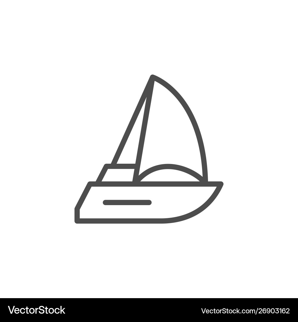 Sailboat or sailing ship line icon Royalty Free Vector Image