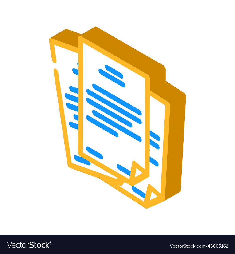Storage folder isometric icon Royalty Free Vector Image